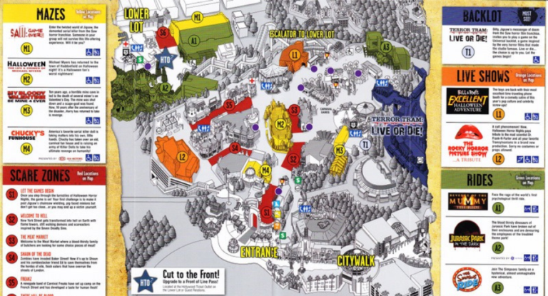 Direcciones y mapa del parque de Universal Studios Hollywood